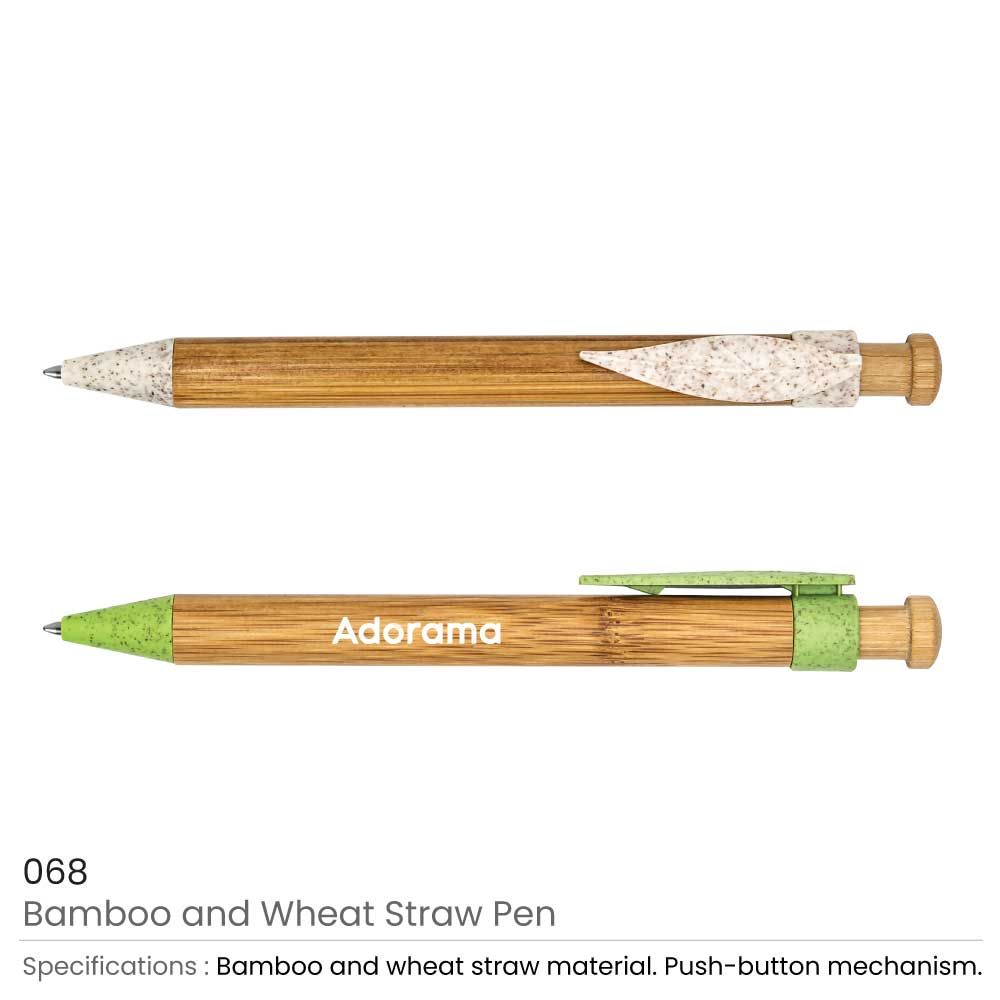 Bamboo with Wheat Straw Pens | Promotional Gifts, Customised Gifts ...