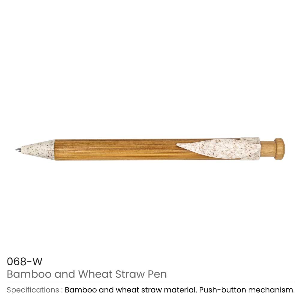 Bamboo with Wheat Straw Pens – Promotional Gifts, Customised Gifts ...
