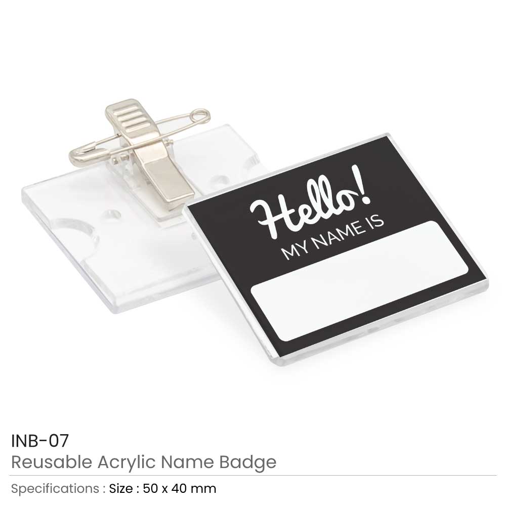 Reusable Acrylic Name Badges | Promotional Gifts, Customised Gifts ...